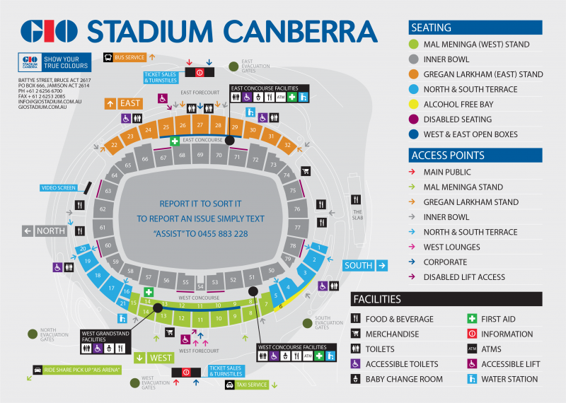 Stadium Maps – GIO Stadium Canberra