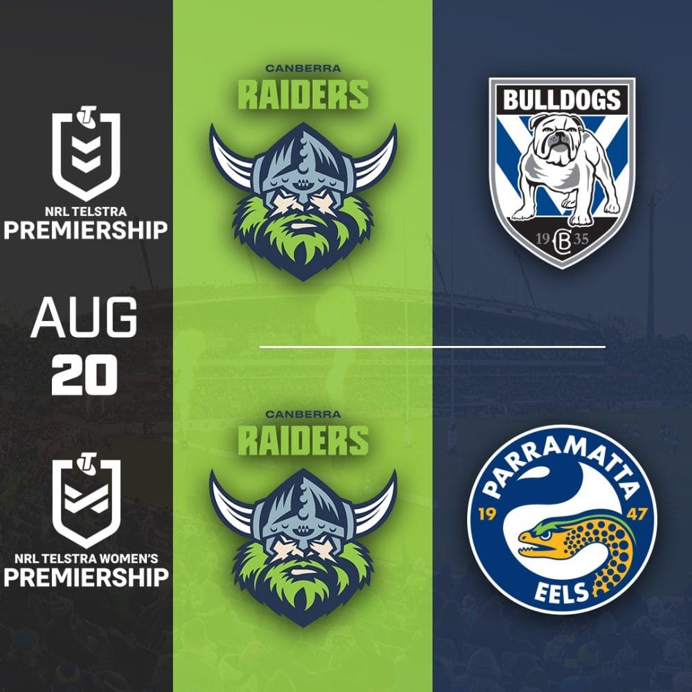 NRL Raiders v Bulldogs / NRLW Raiders v Eels - GIO Stadium Canberra