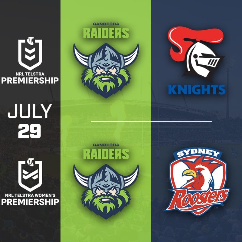 NRL Raiders v Knights / NRLW Raiders v Roosters - GIO Stadium Canberra